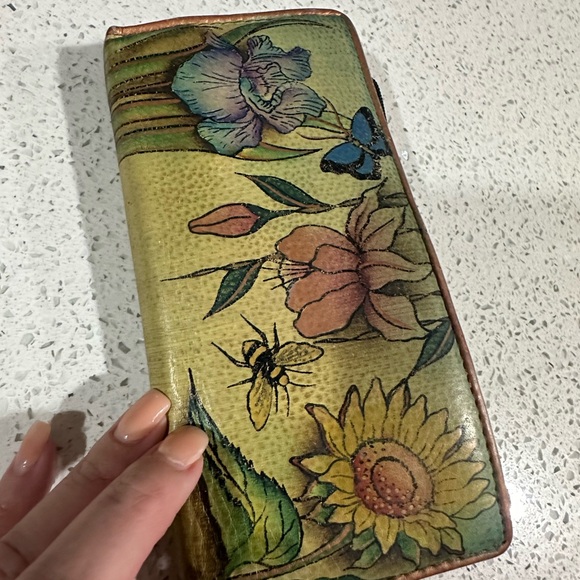 Anuschka | Bags | Anuschka Floral And Insect Print Wallet | Poshmark